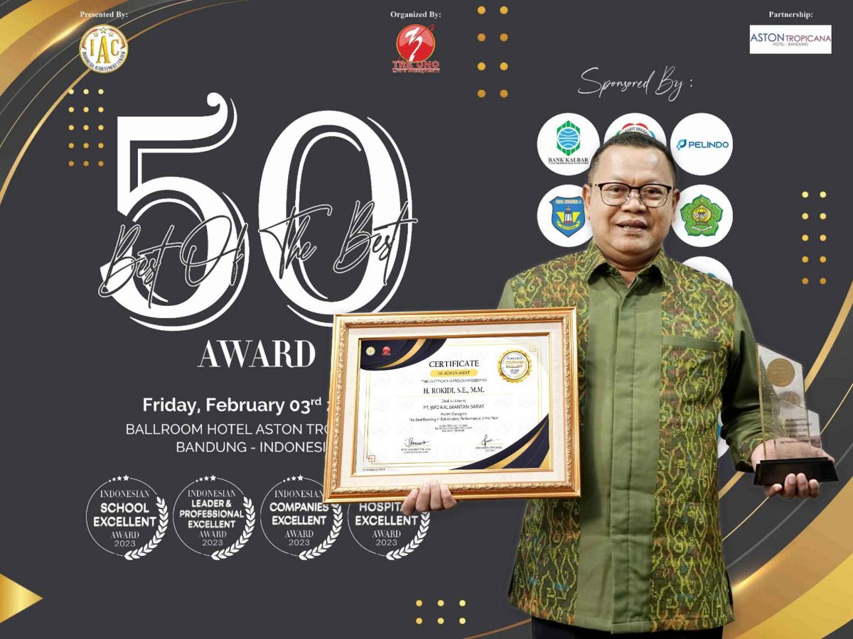 Bank Kalbar Raih The Best Banking In Satisfactory Performance Of The ...